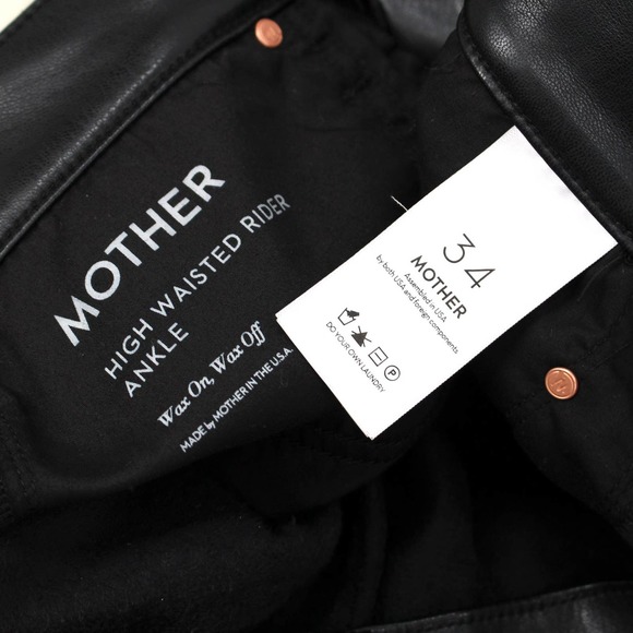 MOTHER | Pants & Jumpsuits | Mother High Waisted Faux Leather Rider ...
